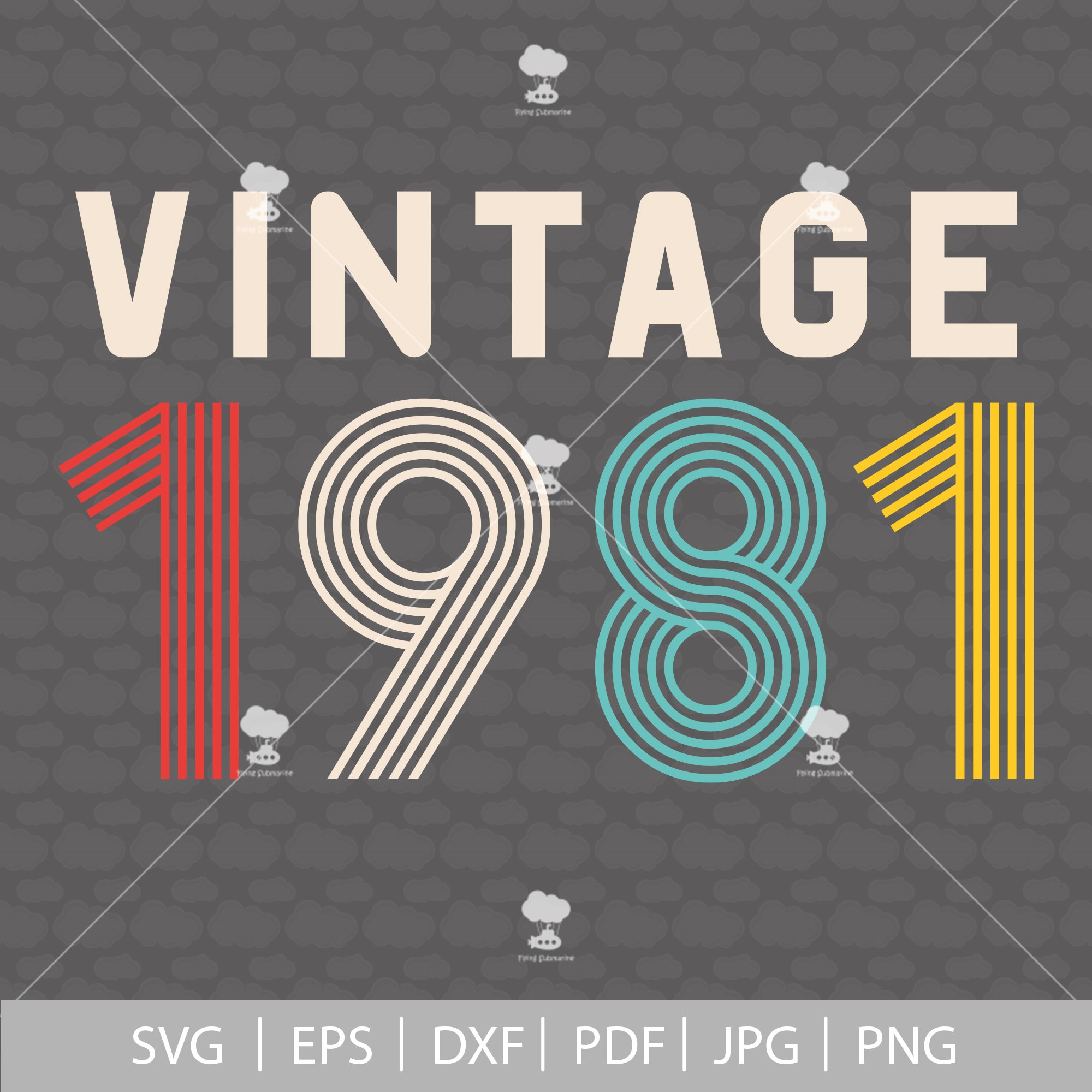 Birthday Svg 1981 Svg SVG PDF Vintage 1981 Svg Birthday - Etsy