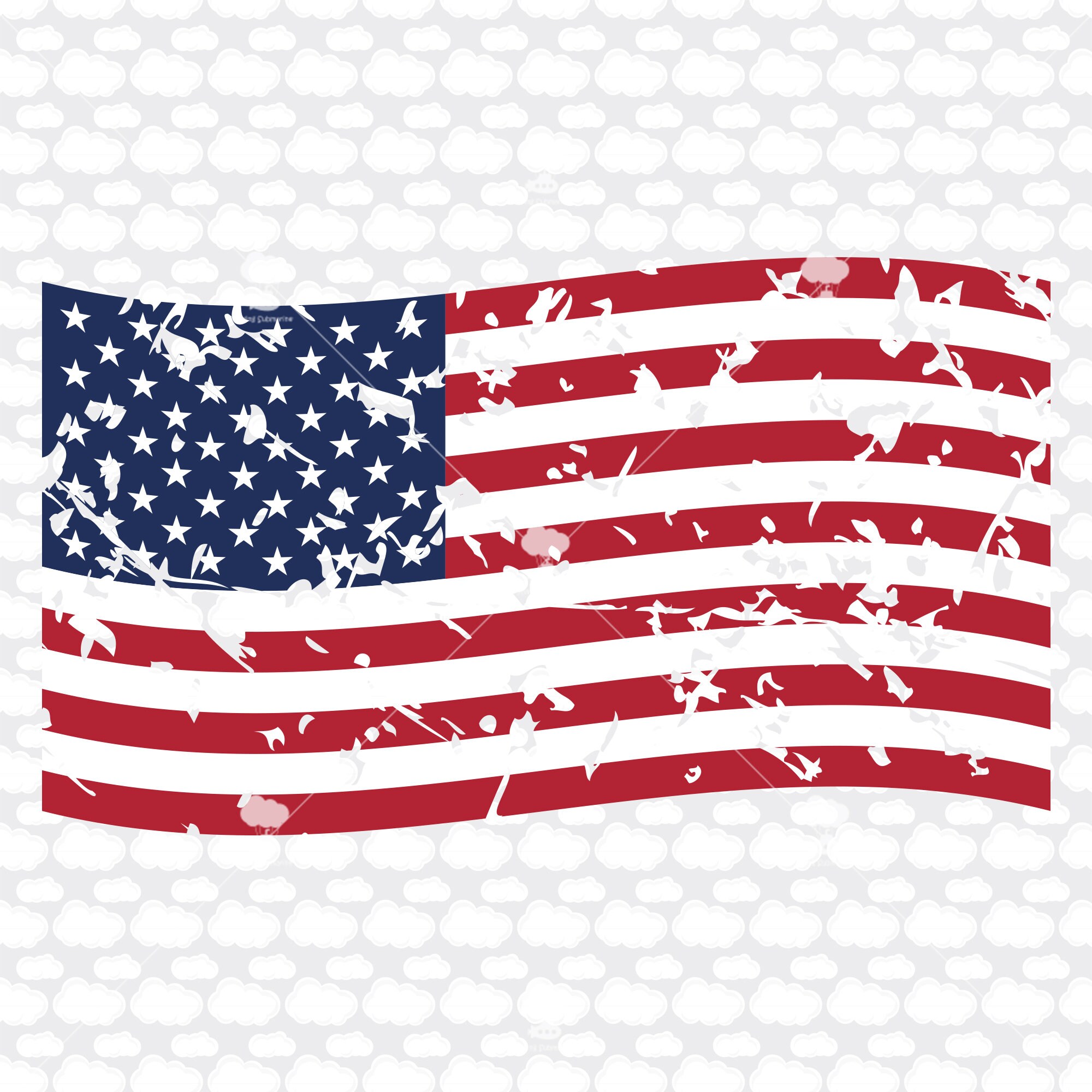 Distressed Flag Svg SVG DXF Digital Download American Flag - Etsy