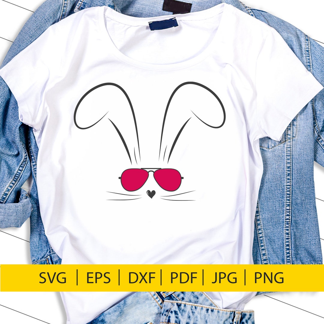 Bunny Ears Sunglasses SVG, Easter Rabbit, Girl Design (digital Download ...