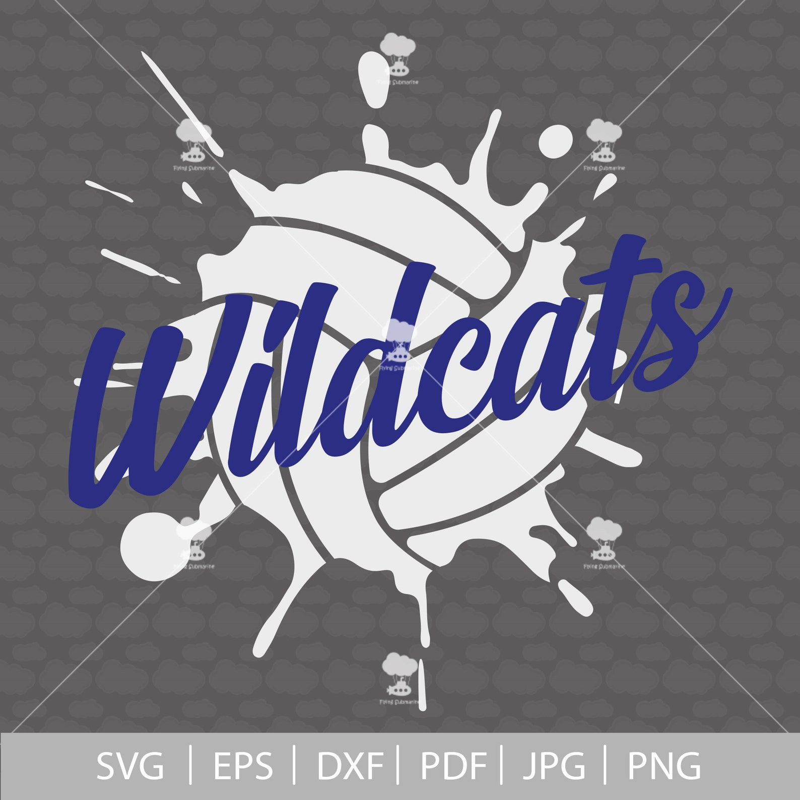 Wildcats Svg Volleyball Svg SVG Paint Splatter Decal - Etsy