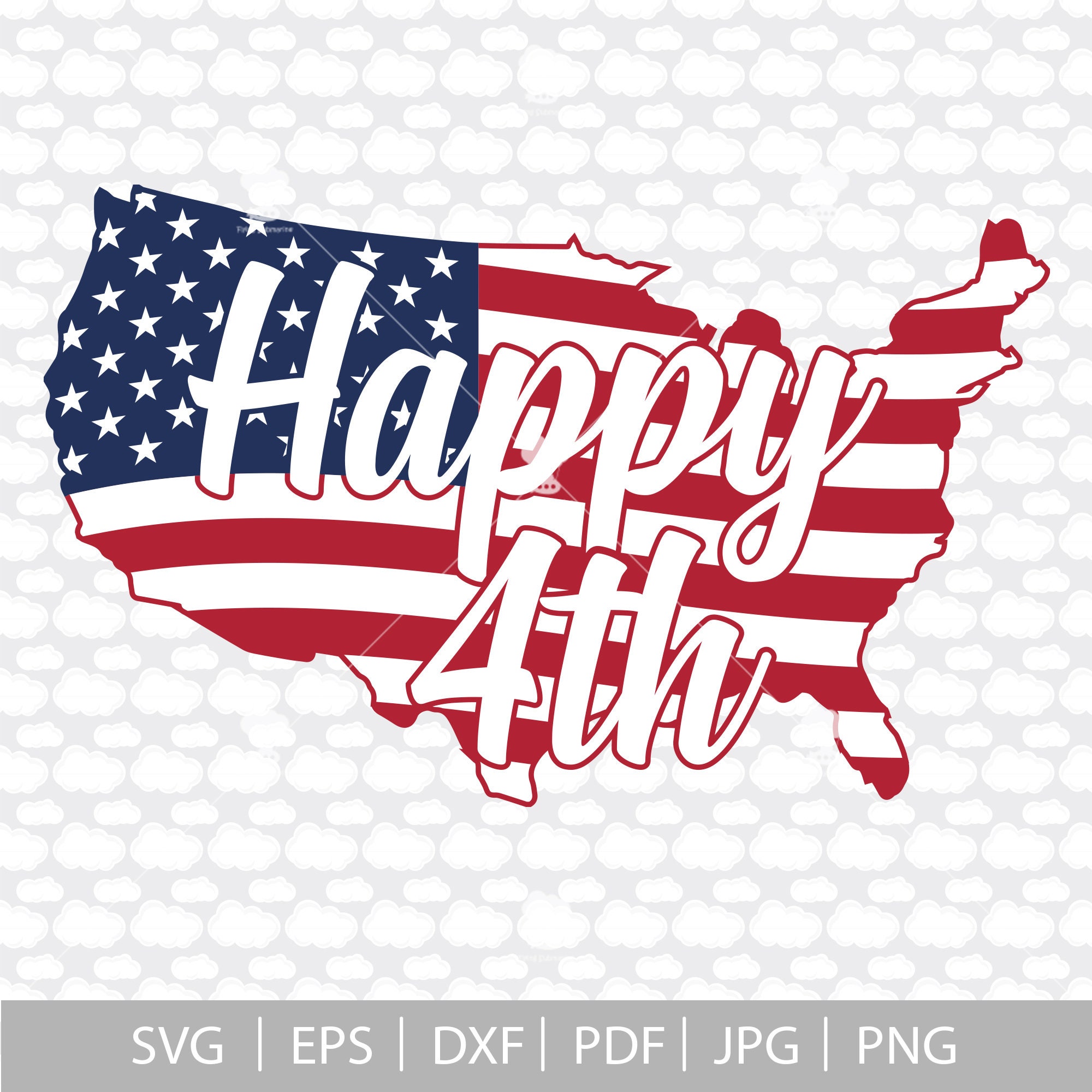 Happy 4th SVG, Patriotic American Flag Design (digital Download) - Etsy
