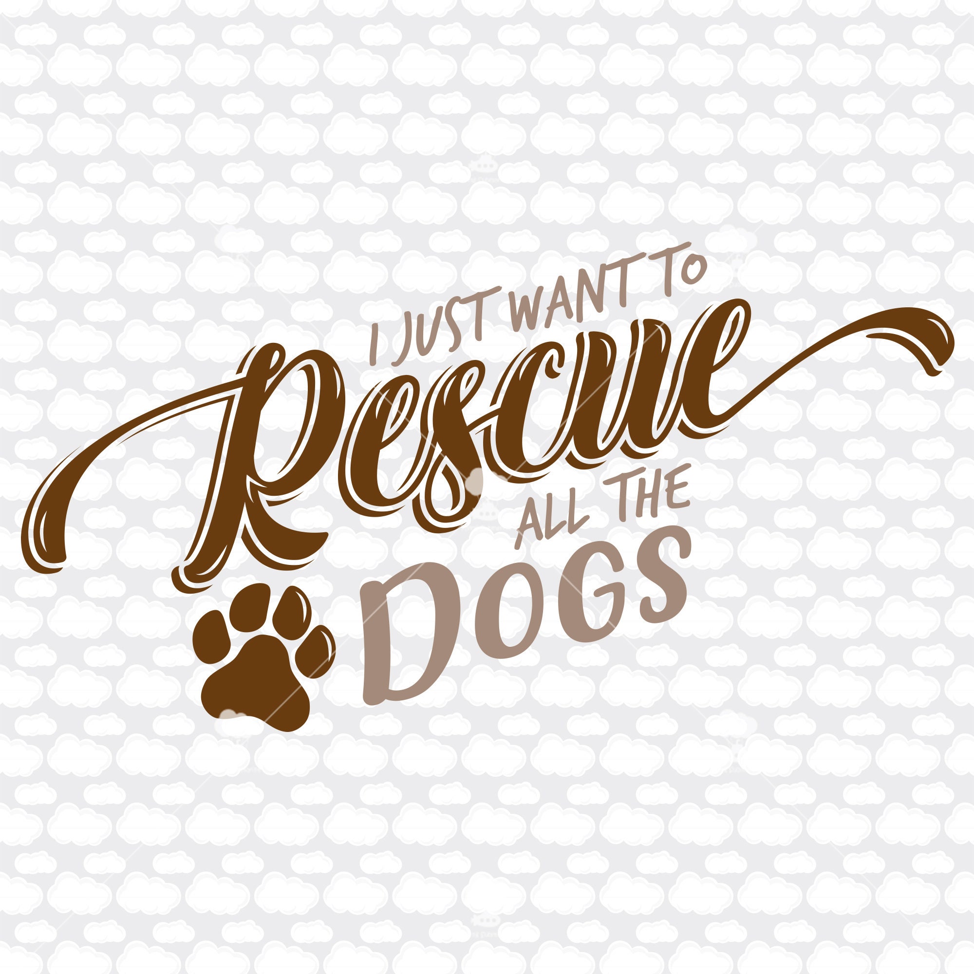 Rescue Dog Svg DXF SVG Digital Download Dog Mom Svg Paw - Etsy