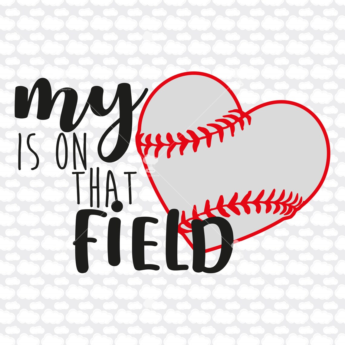 Baseball Svg SVG DXF My Heart is on That Field Baseball - Etsy