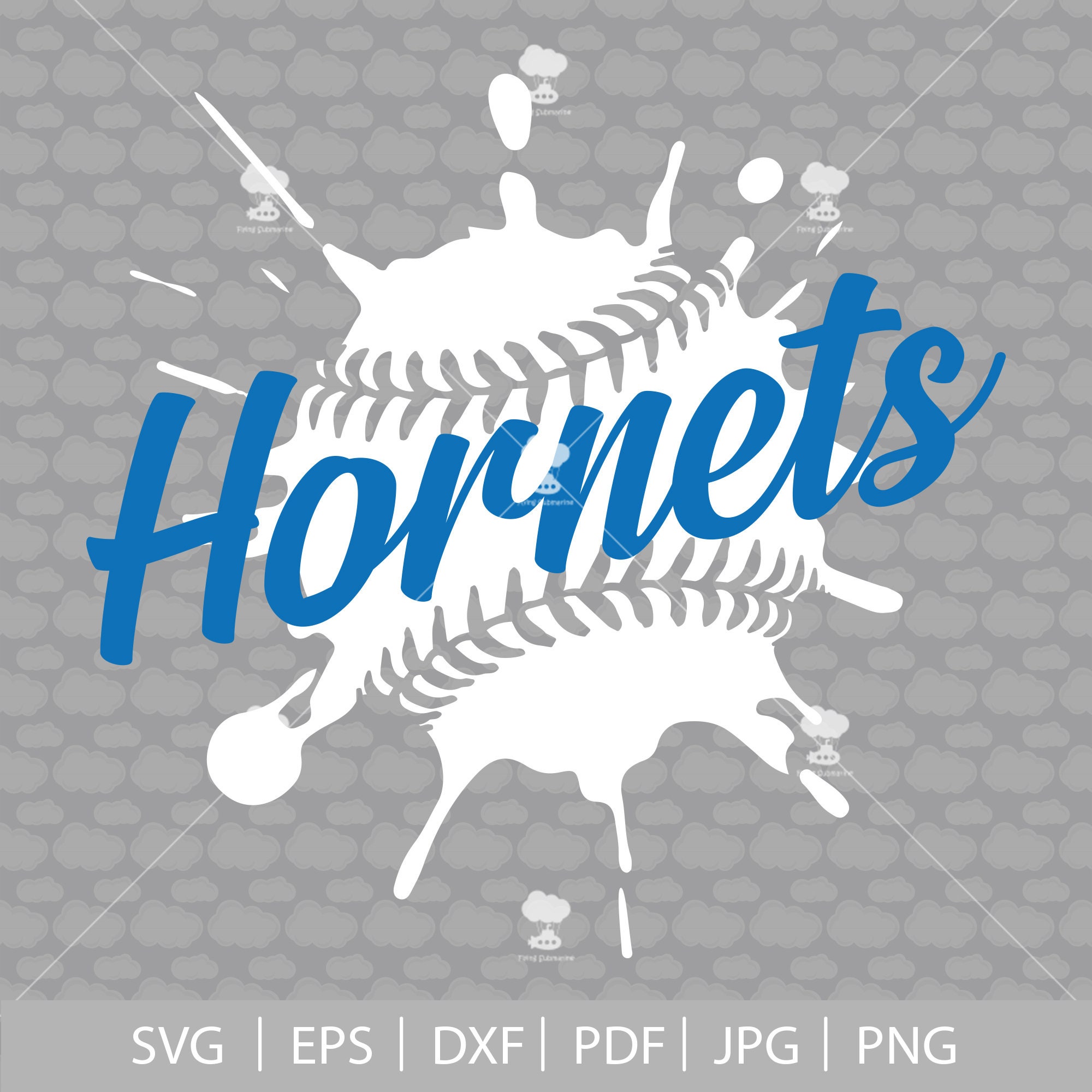Hornets Svg Baseball Svg SVG Paint Splatter Decal Baseball - Etsy