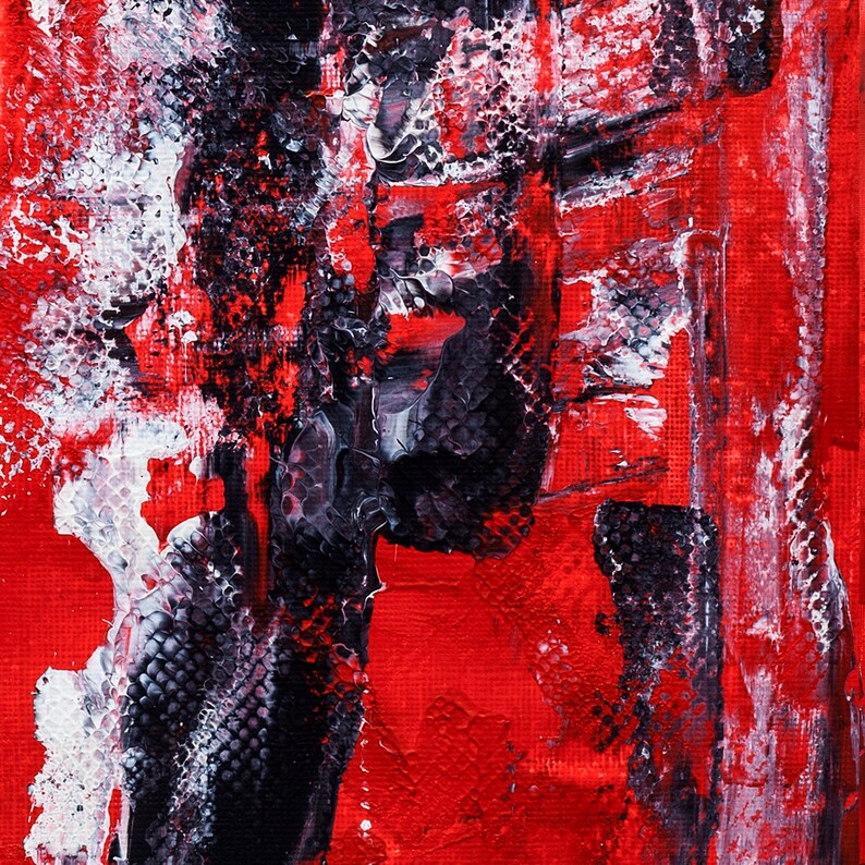 Red & Black Abstract Art Prints and Acrylic Painting, Modern Art Print ...