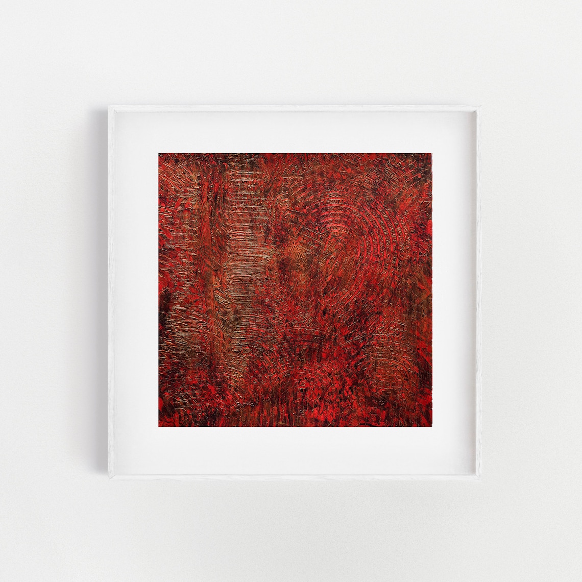 Red & Gold Abstract Art Prints and Acrylic Painting, Modern Art Print ...