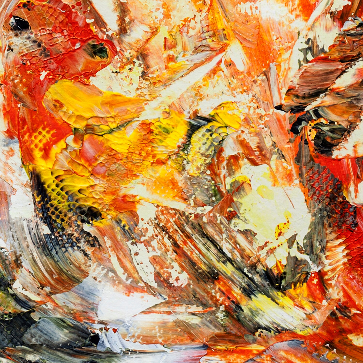 Orange abstract art prints and acrylic painting Modern art - Etsy.de