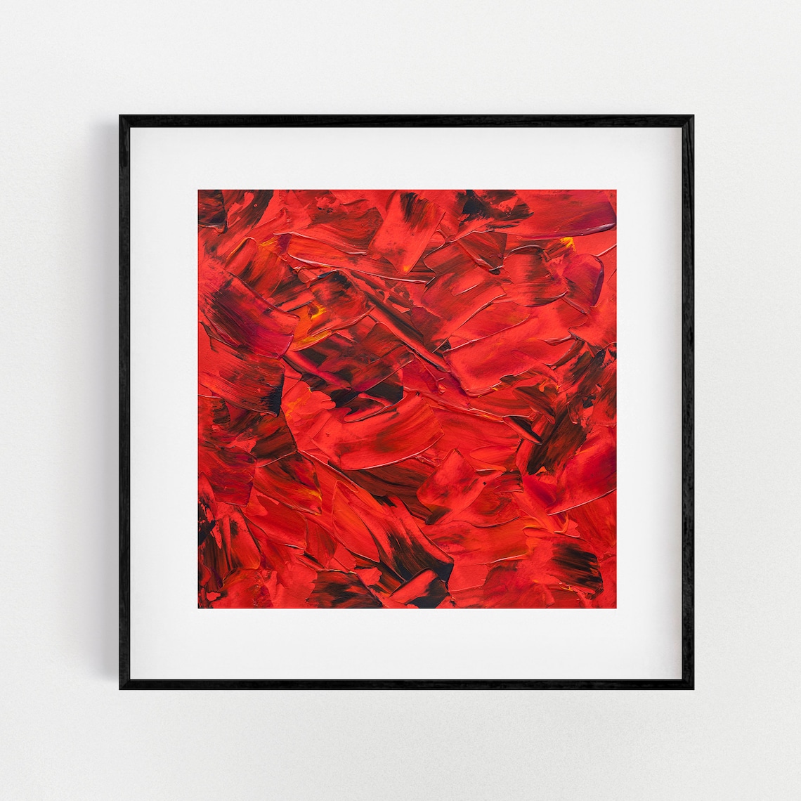 RED Abstract Art Prints and Acrylic Painting, Modern Art Print, Wall ...