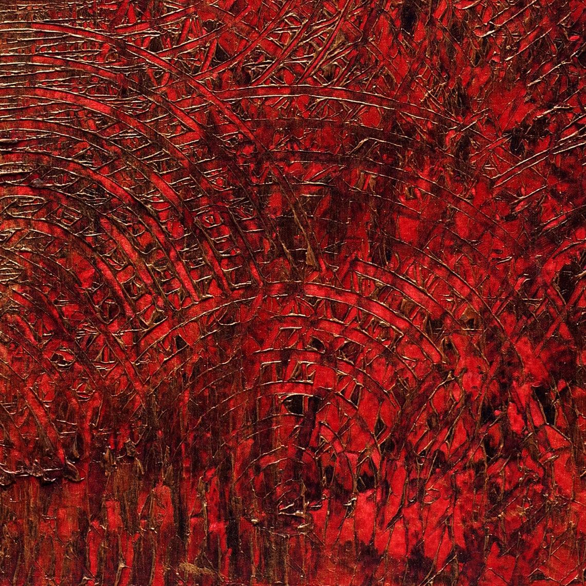 Red & Gold abstract art prints and acrylic painting Modern | Etsy