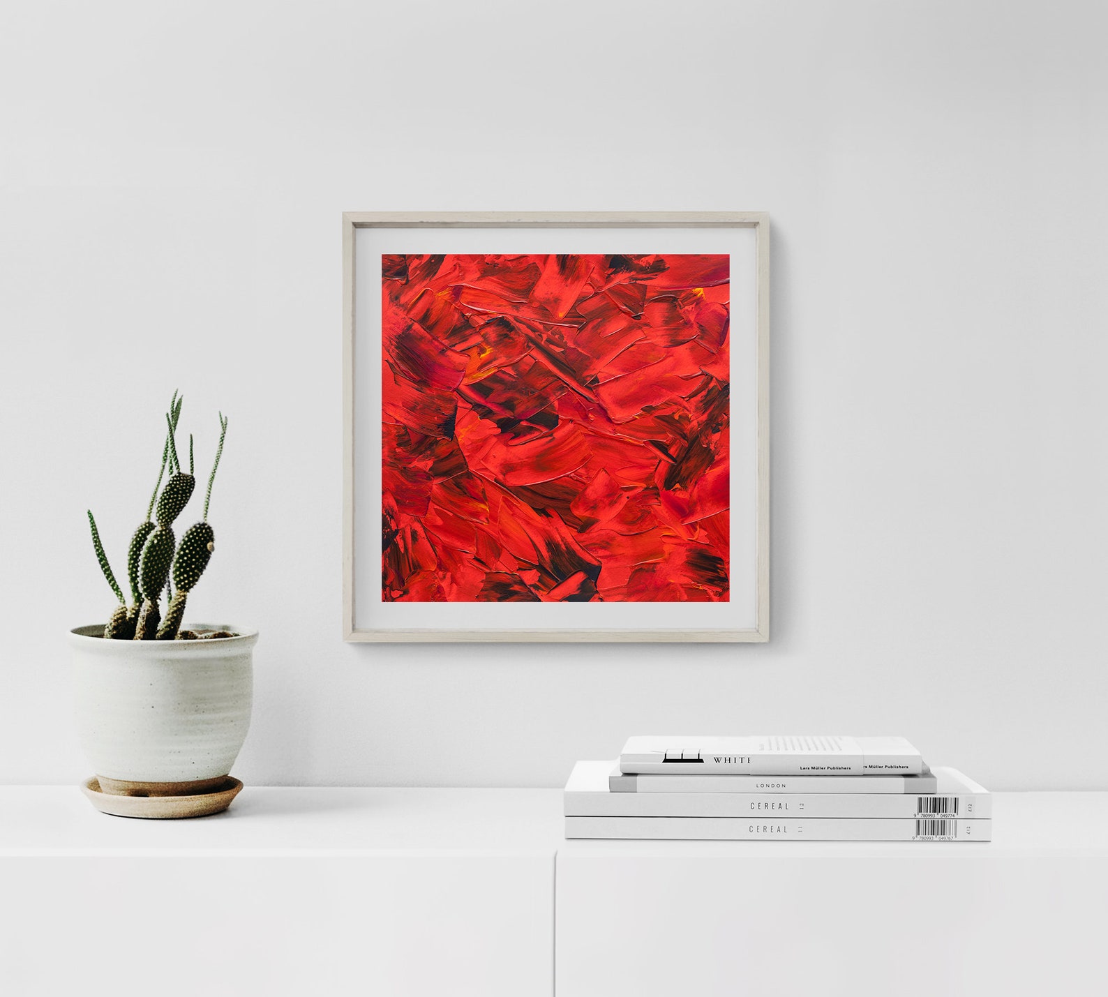 RED Abstract Art Prints and Acrylic Painting, Modern Art Print, Wall ...