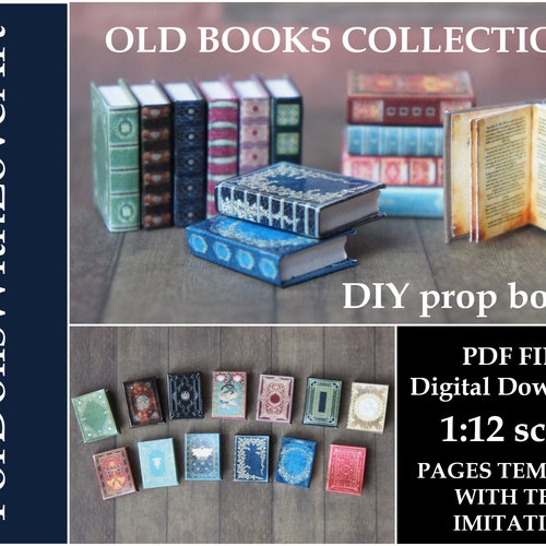 1:12 SCALE Printable Miniature Book Covers antique Only | Etsy