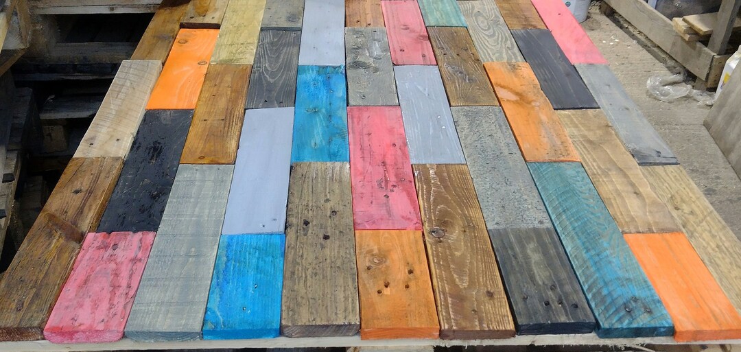 1 SQM Multicolour Reclaimed Planks Cladding Wooden Tiles Decorative ...