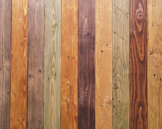 Unique Rustic Panelling Mix Shades Distressed Planks Real Wood 1sqm ...