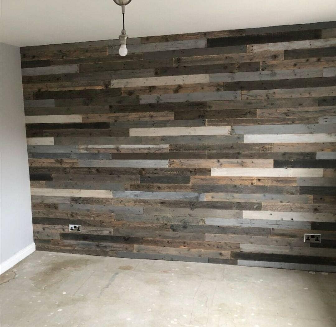 Rustic Reclaimed Wood Wall Cladding Unique Mix of Shades and Finishes 1 ...