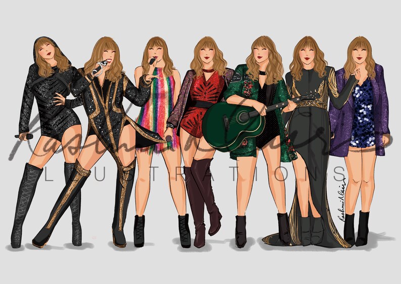 Delicate Fashion Illustration Art Print, Rep Era, Swiftie Art - Etsy