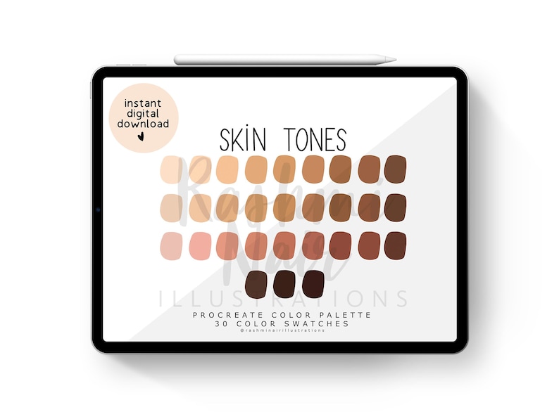Skin Tones Procreate Color Palette Color Swatches Ipad - Etsy