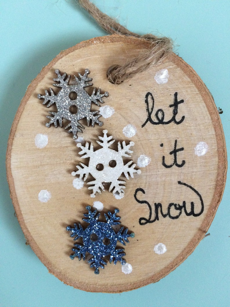 Christmas Painted Log Slices Decorated Tree Rounds Natural - Etsy UK