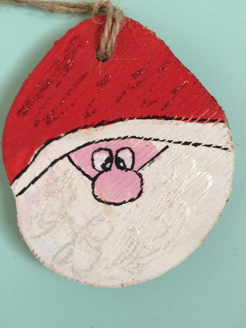 Christmas Painted Log Slices Decorated Tree Rounds Natural - Etsy UK