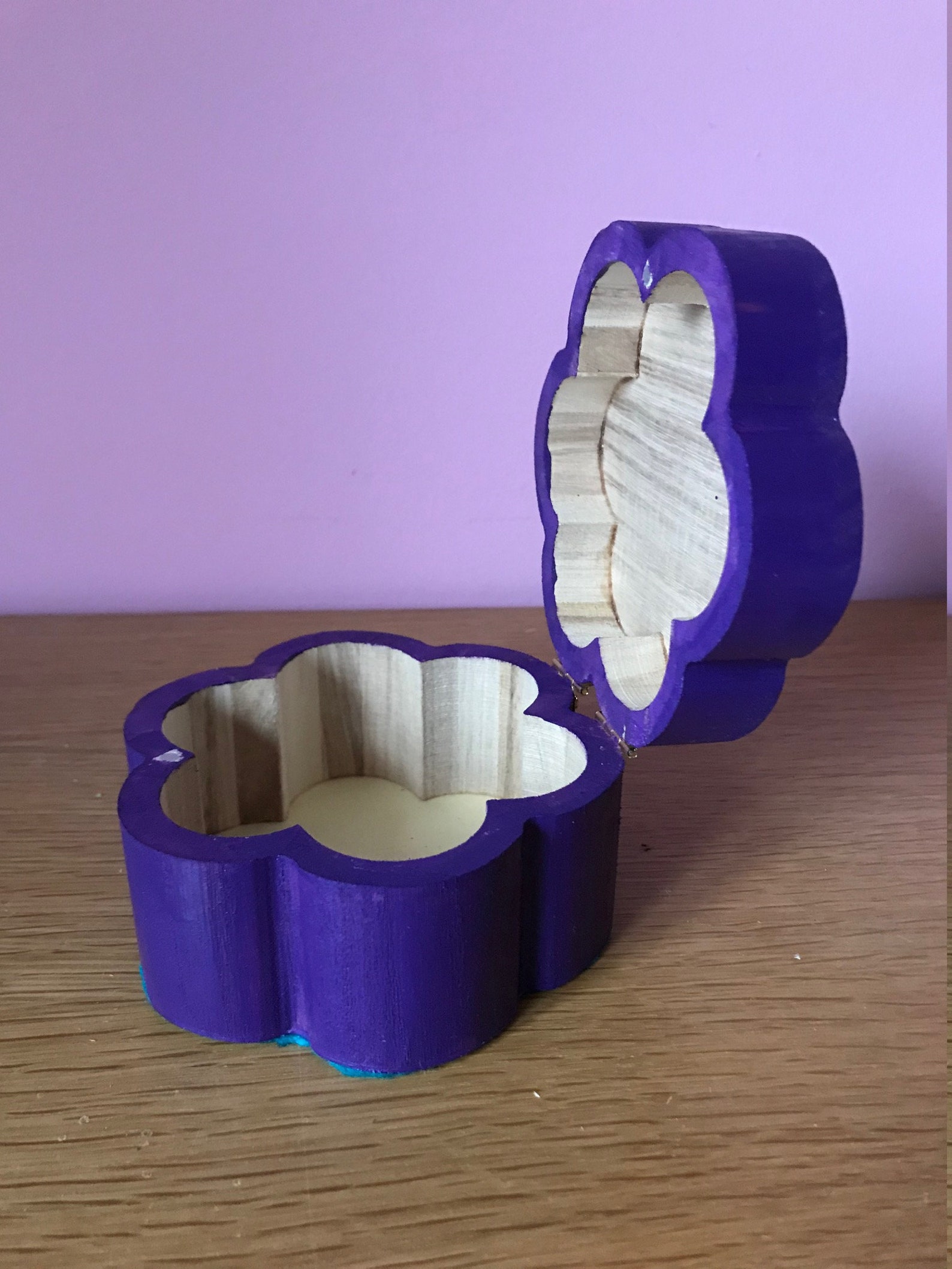 Painted flower shaped box. Decorated wooden keepsake box with | Etsy