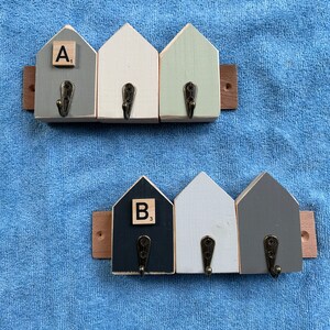 Simple Beach Hut Key Racks. Small Plain Key Hooks for Wall. Painted ...