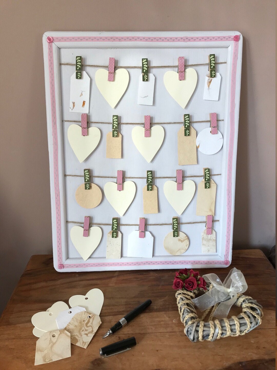 Wedding Message Board. Alternative Guest Book. Reusable Peg Board ...