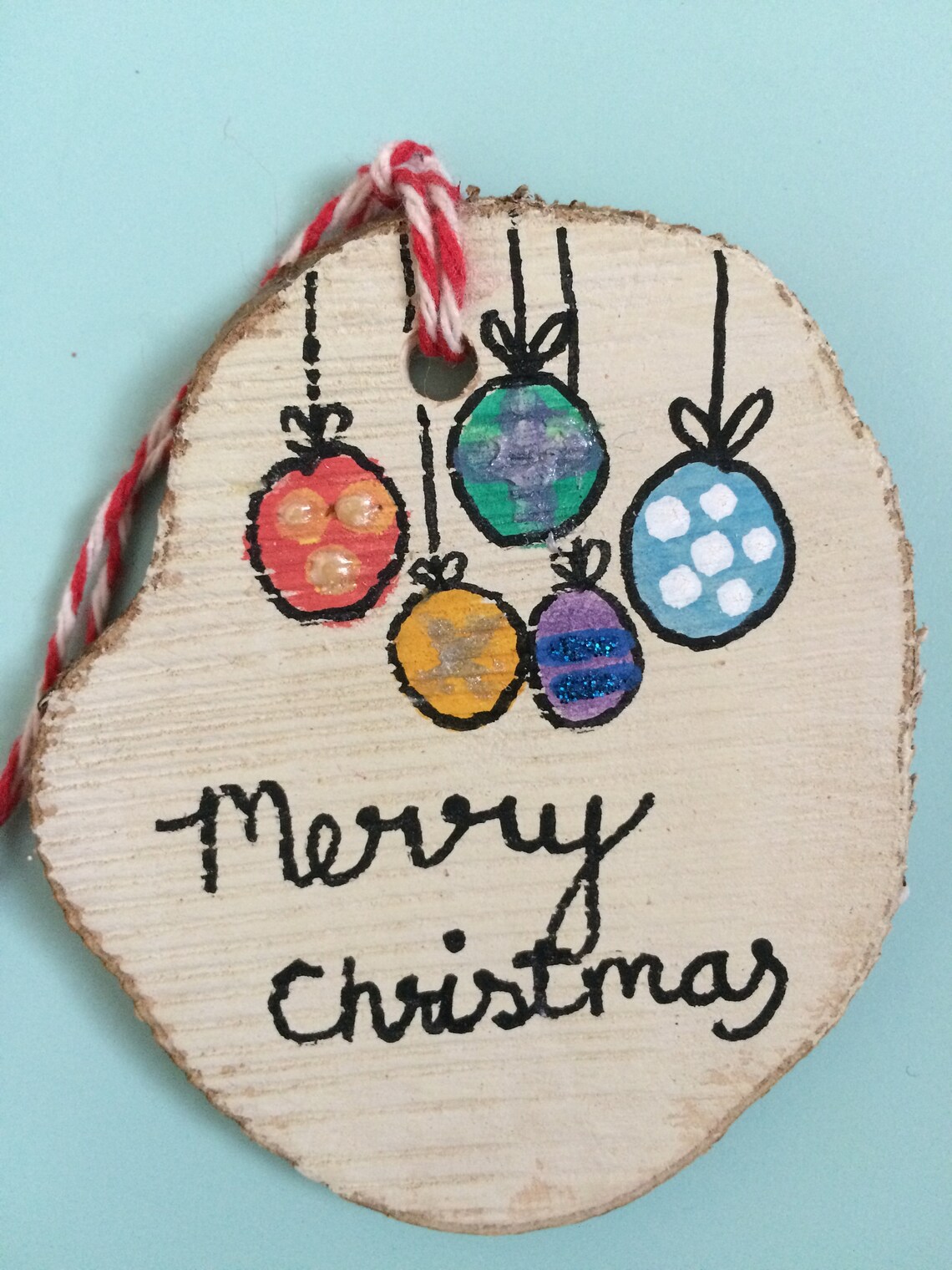 Christmas Painted Log Slices Decorated Tree Rounds Natural - Etsy UK