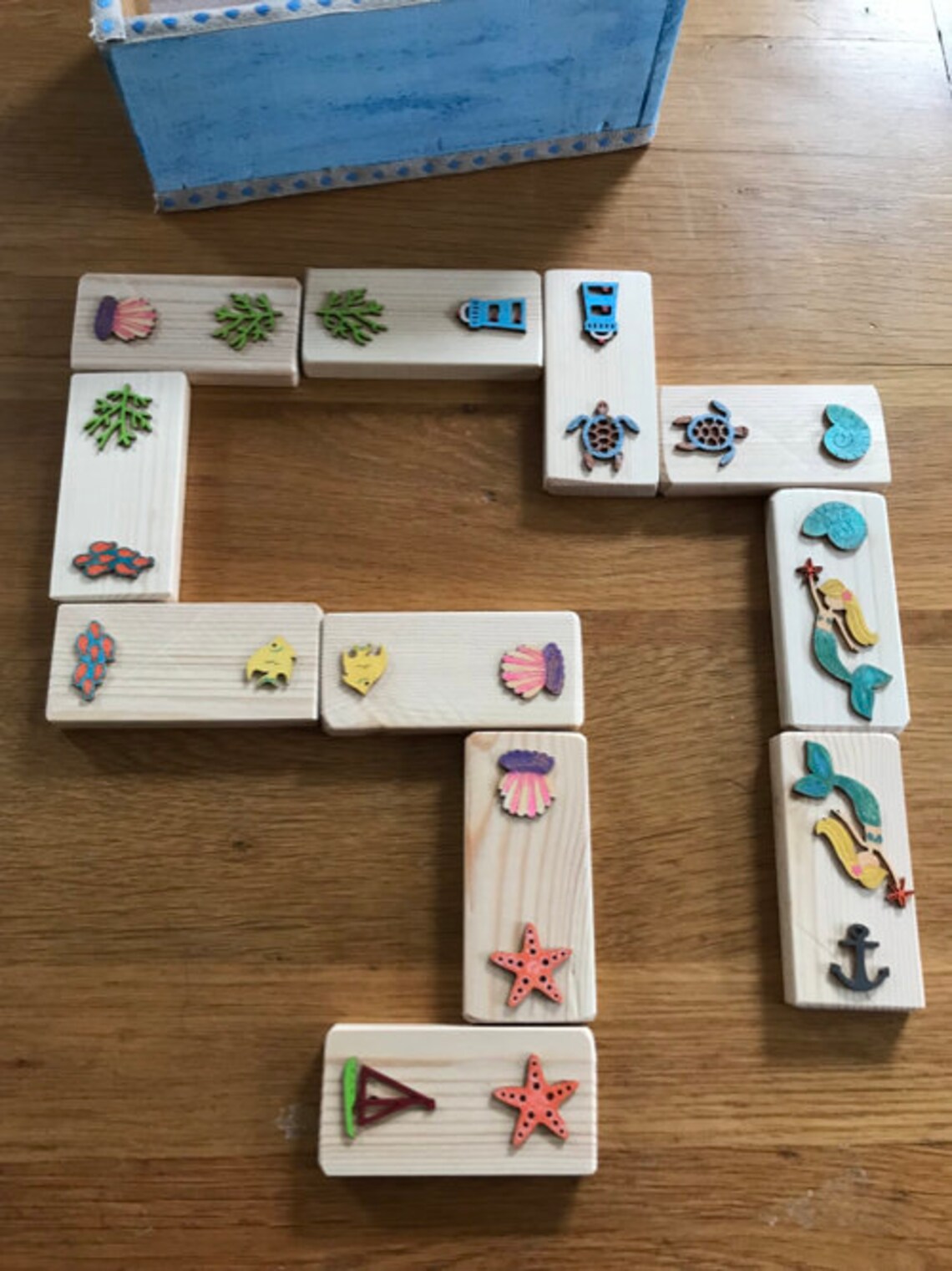 Kid's Wooden Dominoes. Under the Sea Theme 28 Pieces. Hand - Etsy UK