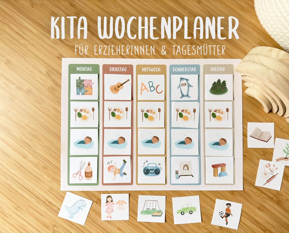 Kinder Kita Wochenplaner - Vorlage A4 Download Druck Kindergarten ...