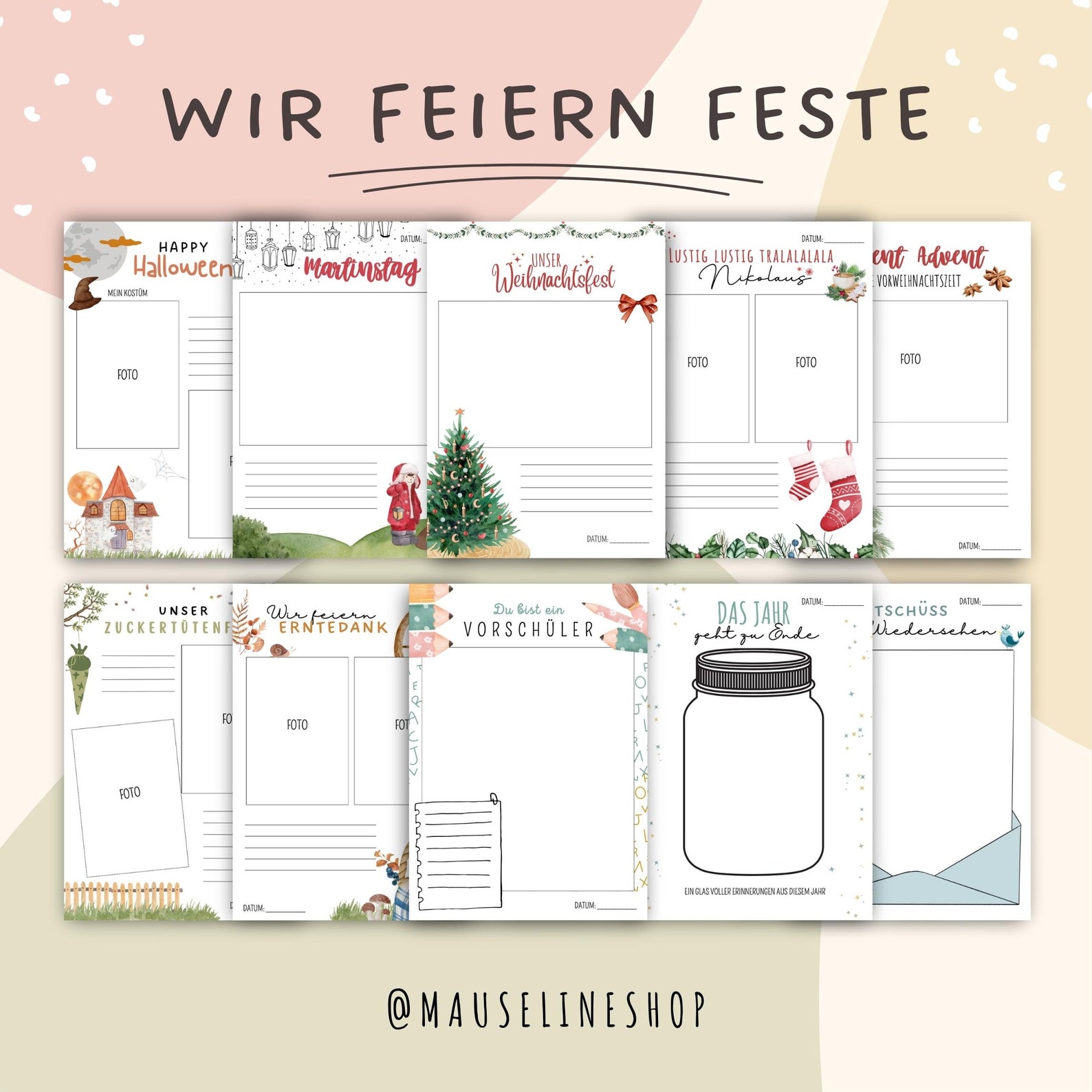 Wir feiern Feste - 20 Portfolio Vorlagen - Feiertage Zum Ausdrucken ...