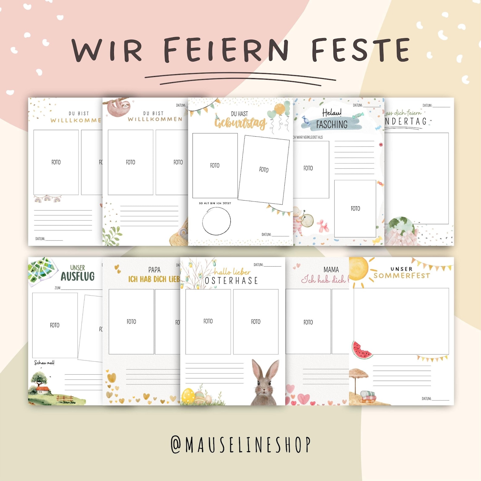 Wir feiern Feste - 20 Portfolio Vorlagen - Feiertage Zum Ausdrucken ...