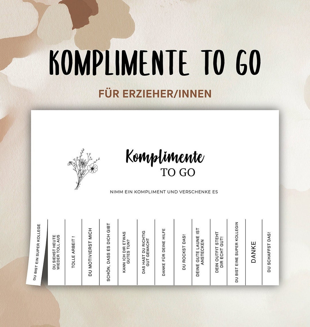Komplimente to go Vorlage A4 Download Druck Kindergarten Kita Krippe ...