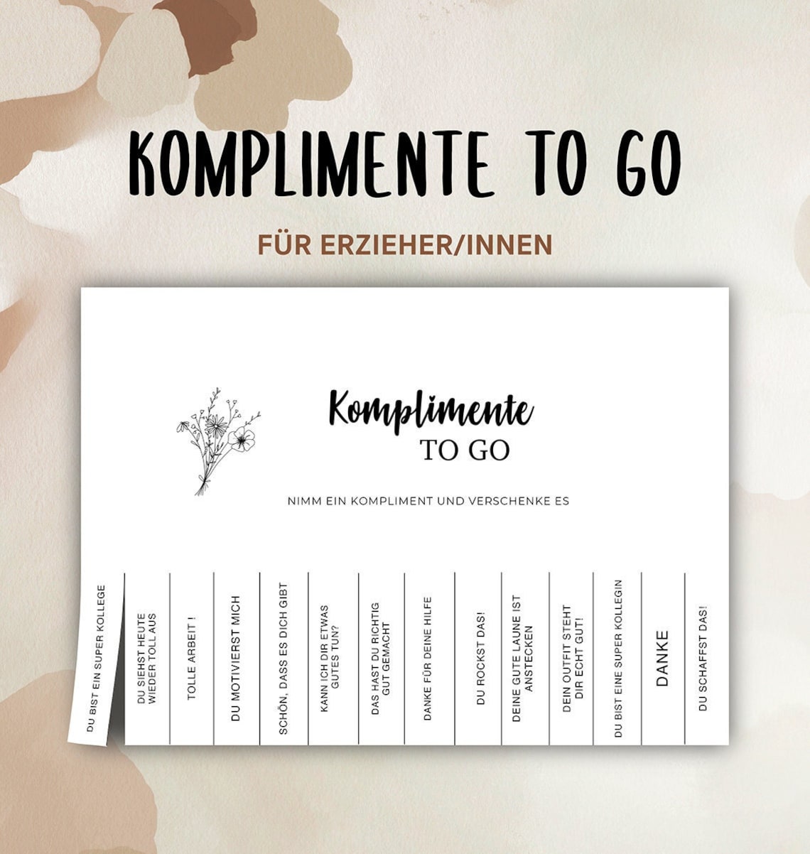 Komplimente to go Vorlage A4 Download Druck Kindergarten Kita Krippe ...