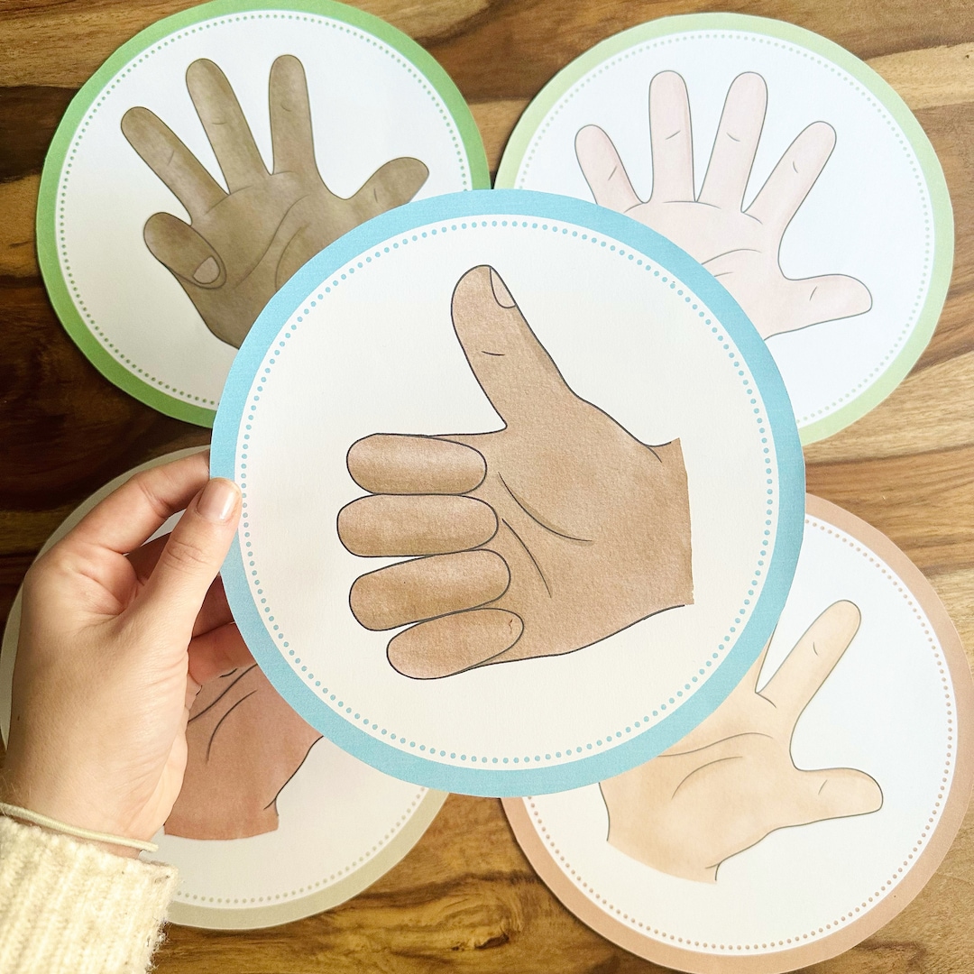 1 to 5 Hands Learn Numbers | Pastel Template A4 Download Print ...