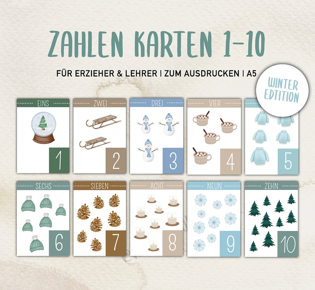 Number Cards 1-10 | Preschool Number Cards Children Cards Pastel ...