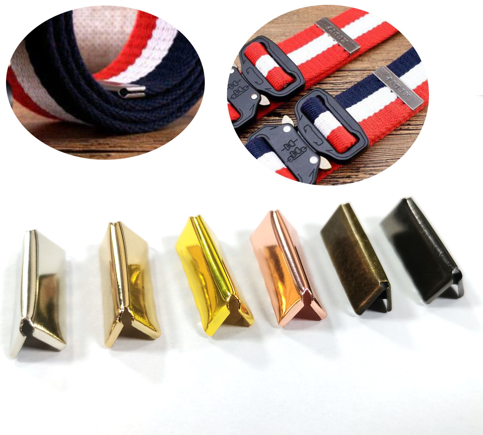 30 Pcs Rose Gold Belt Buckle End Tips,end Tips Metal Webbing Belt 20-25 ...