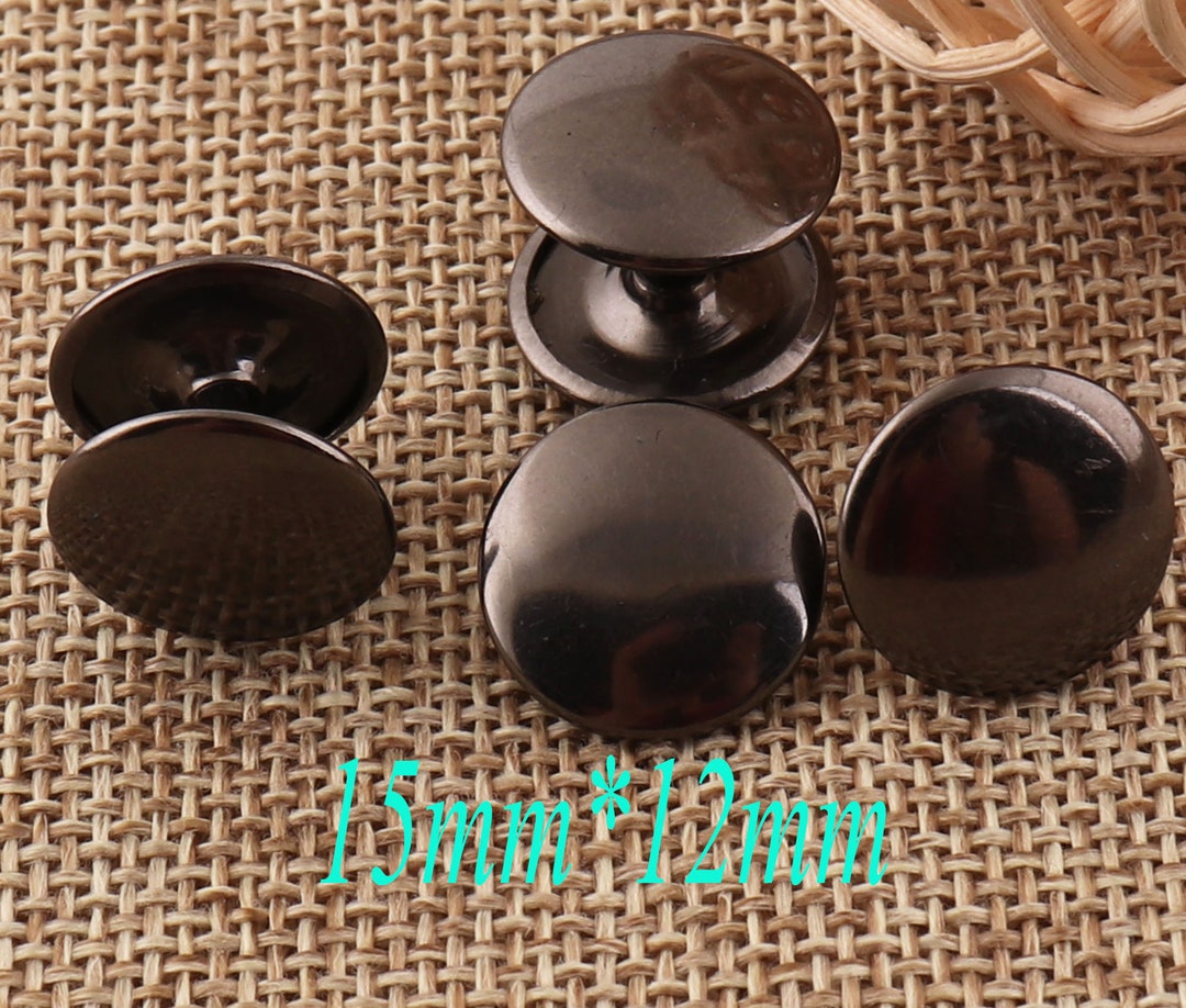 50-100sets Black Double Cap Rivets,15mm Craft Rivet Studs Leather ...