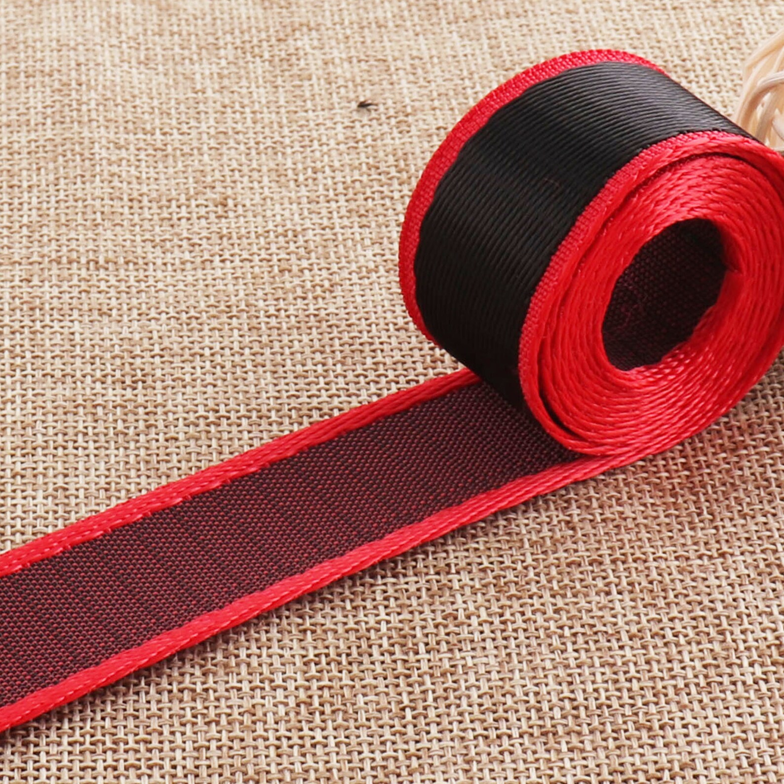 25mm Webbing Smooth Webbing Black Webbing Red Striped Webbing | Etsy