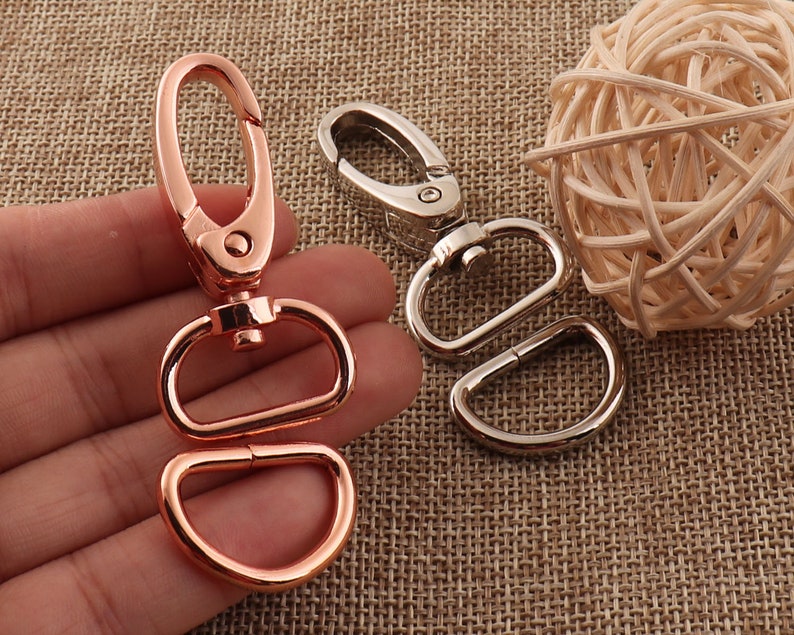 10 sets Lobster Swivel Clasps D RingRose Gold/Silver | Etsy