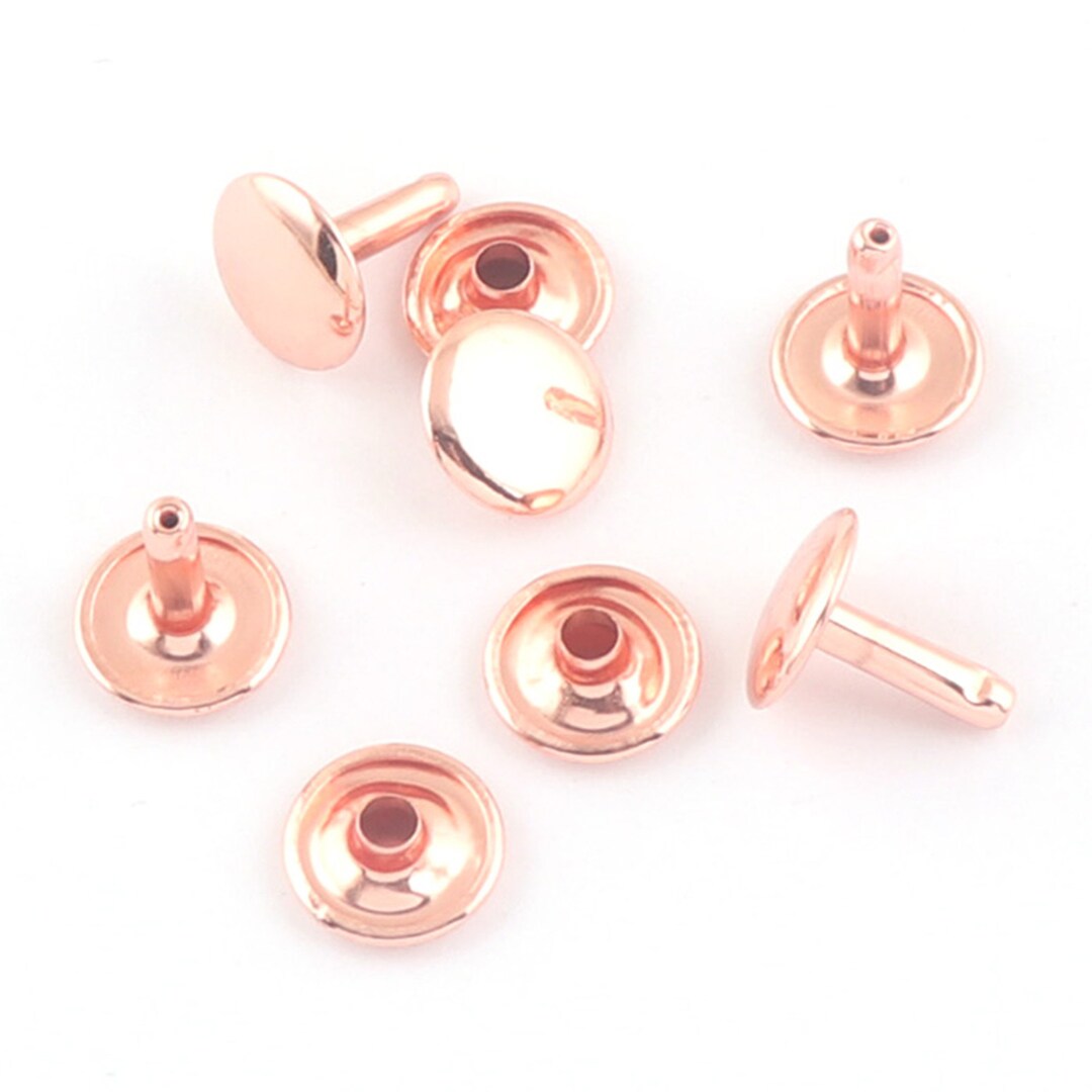 Rose Gold Double Cap Rivets 12mmx14mm Stud Rapid Rivets Leather Craft ...
