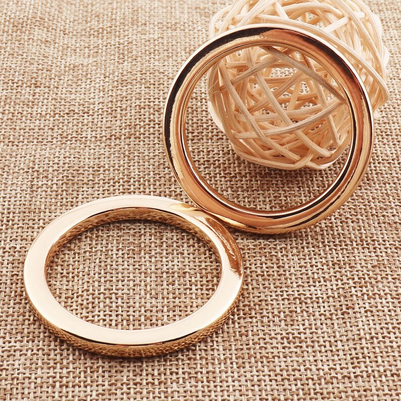 1 1/2 Metal Pale Gold Flat O Rings Buckles6 PCS Leather - Etsy