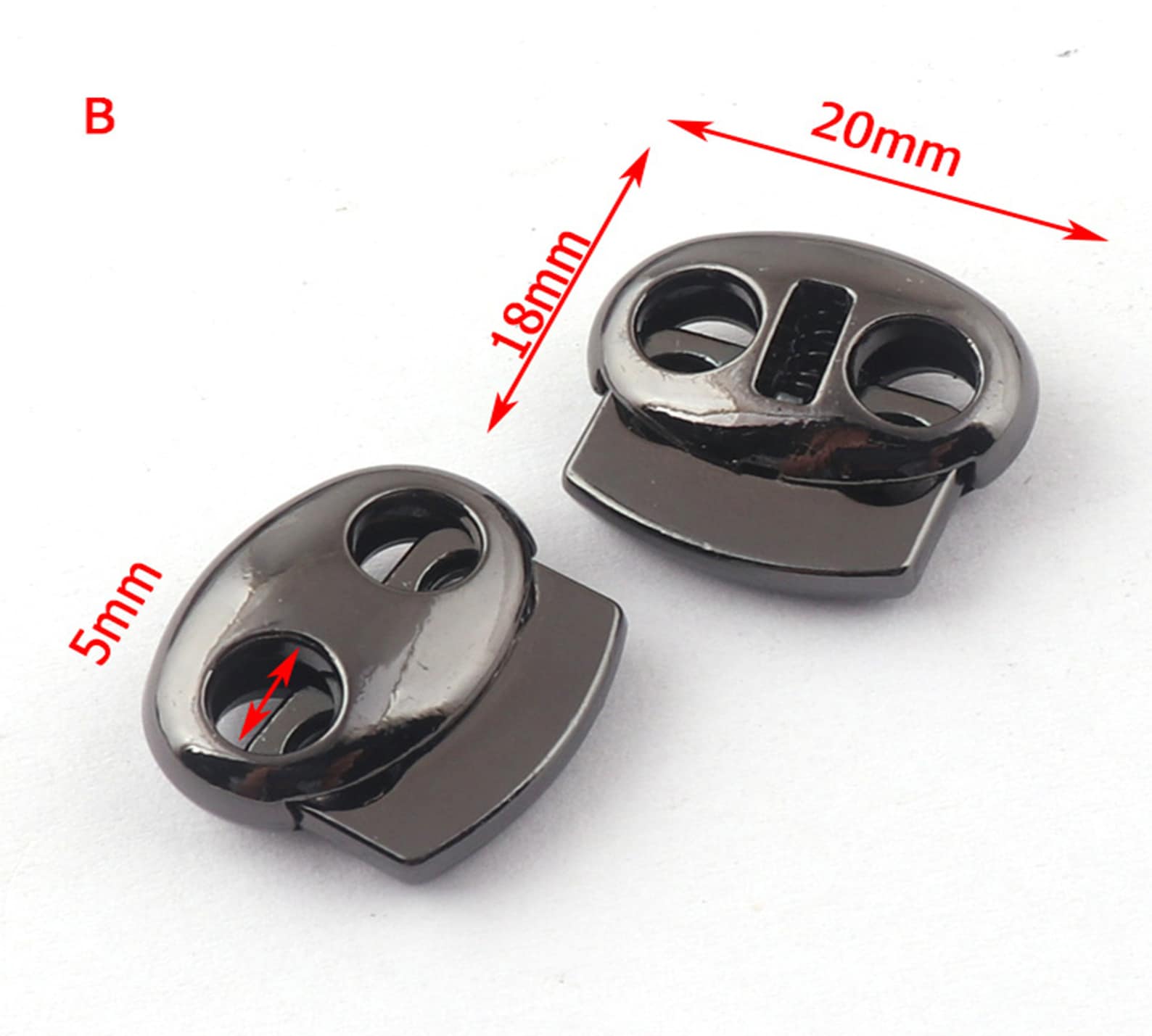 10 Pcs Gold/gunmetal/silver Double Barrel Toggle Cord Lock,stopper ...