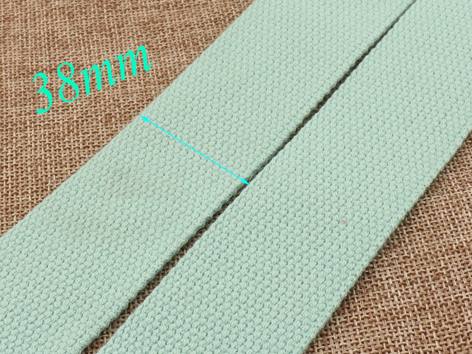 38mm Cotton Soft Webbingsolid Pale Green Color Belt Webbing - Etsy