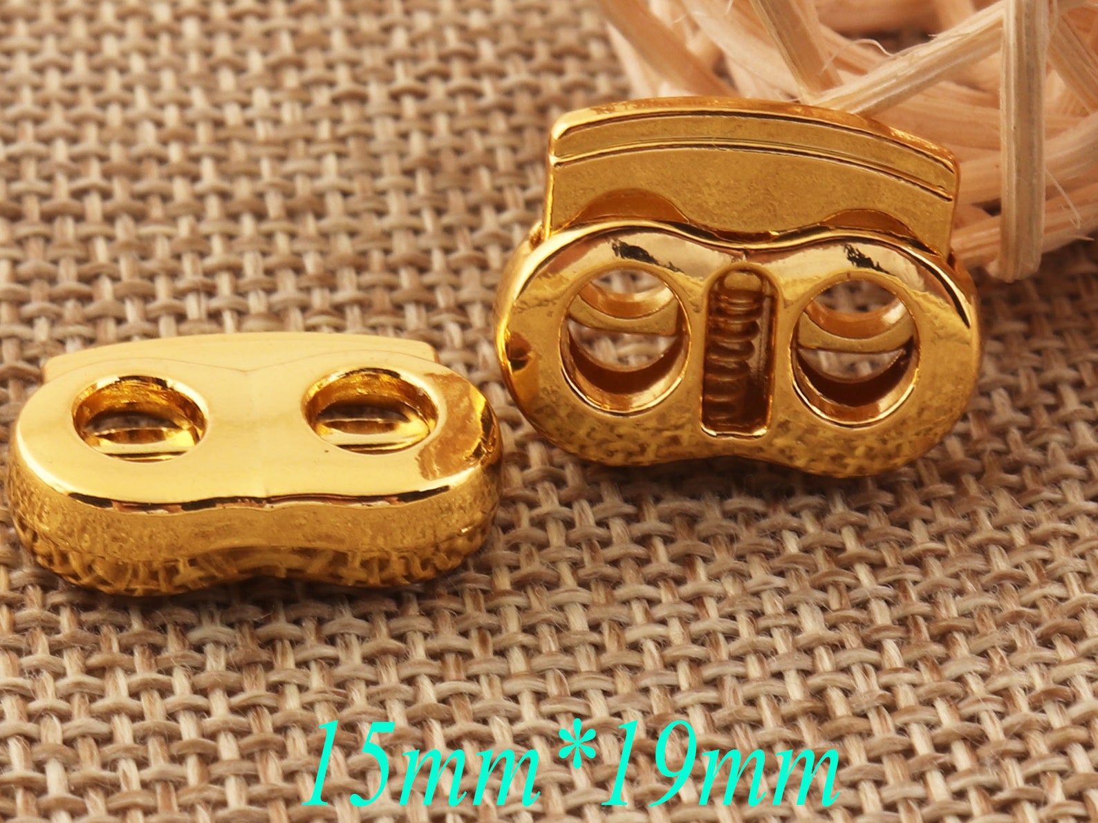 4-12 PCS Gold Double Barrel Toggle Cord Lock,cylinder Stopper Toggle ...