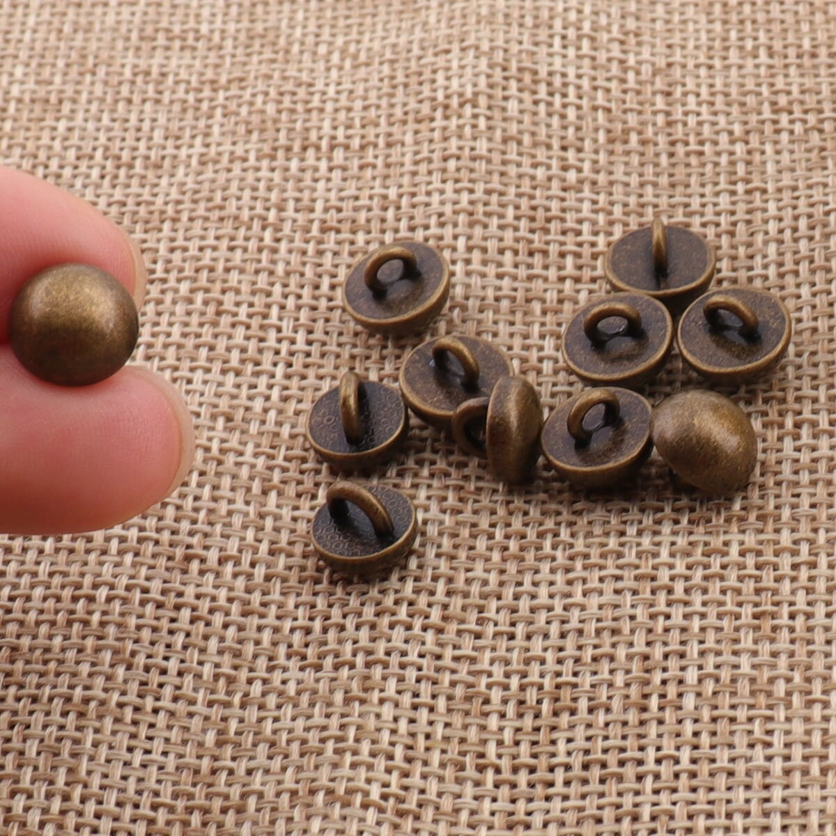 10 Metal Buttons 3/8"(8mm/9mm)antique Bronze Shank Vintage Buttons ...