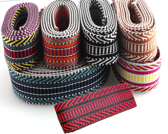 38mm 6 Colors Webbing 6 YARDS Nylon Webbing Cotton Webbing Ribbon pattern Webbing canvas Strap jacquard Ribbon upholstery Webbing Etsy UK