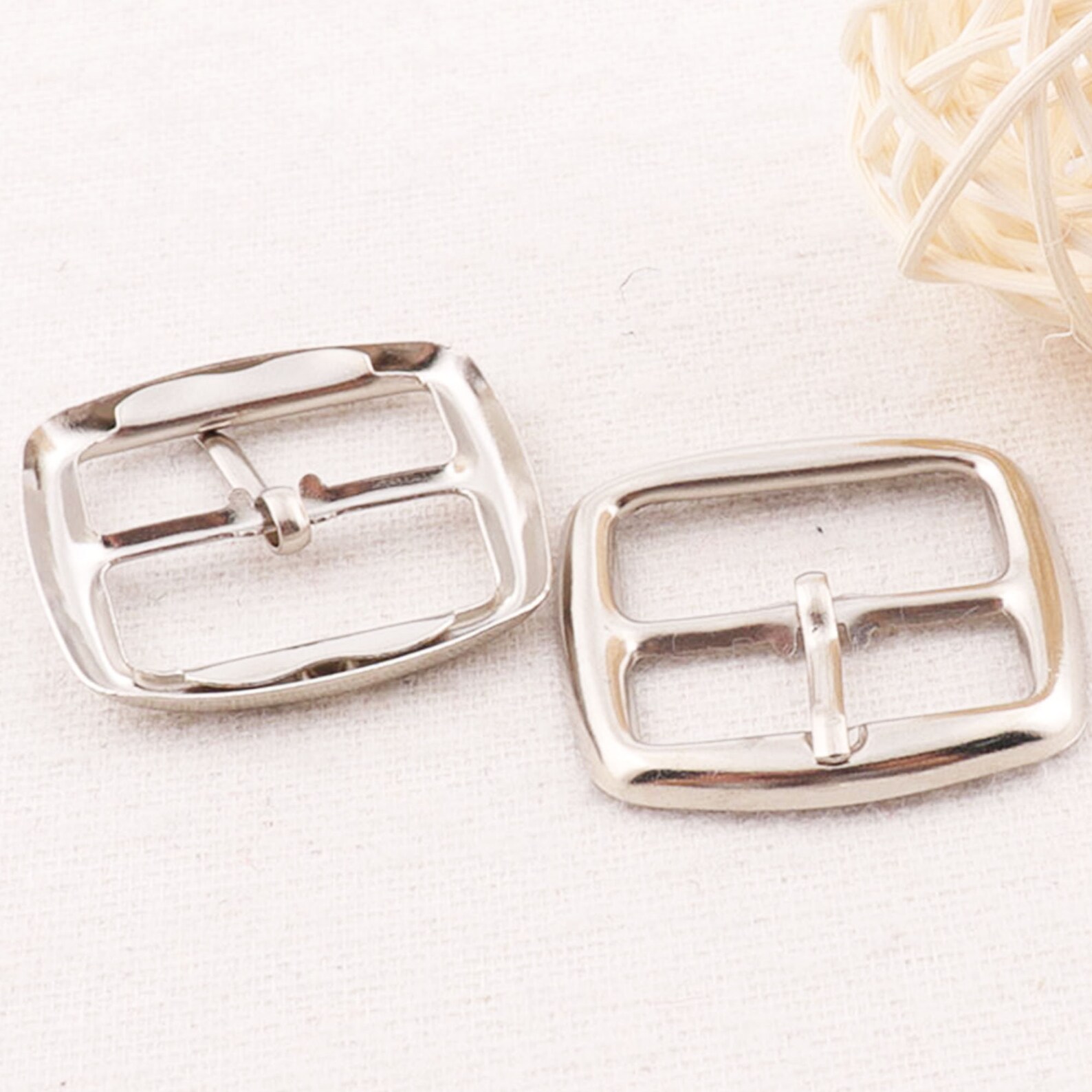 10 Pcs Silver Buckles,strap Buckle Fasteners Belt Buckle Square Center ...