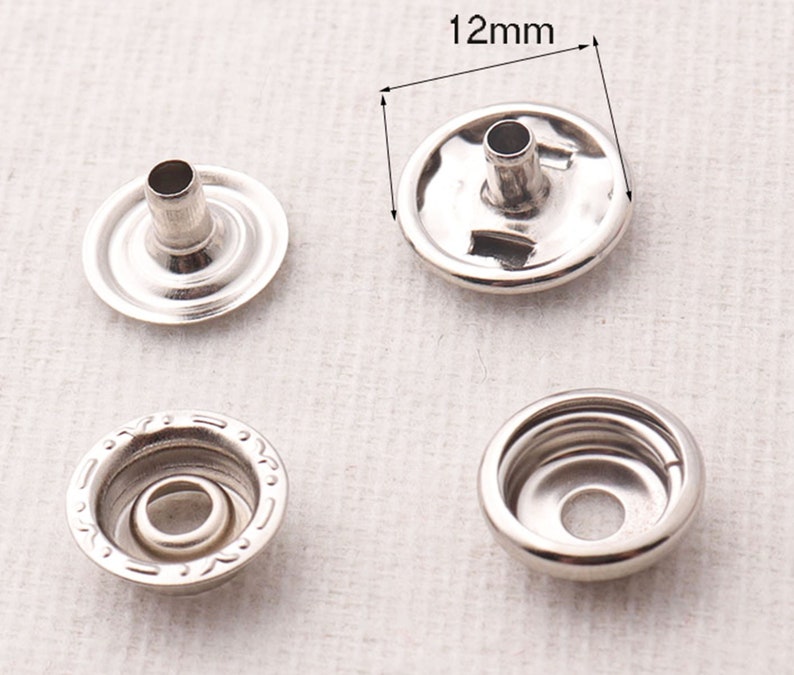 30 Sets Metal Silver Snap Buttons12mm Snap Fastener Leather - Etsy