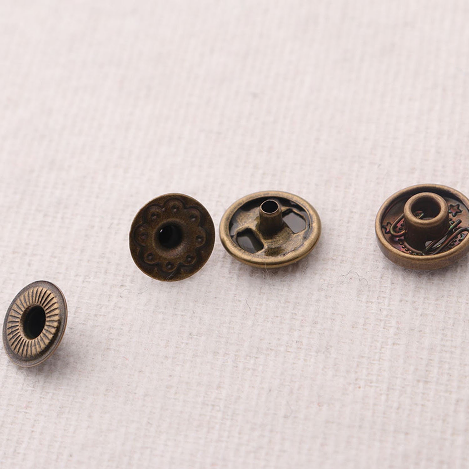 50 PCS Antique Bronze Snap Buttons 10mm Snap Fastener Leather Rapid ...