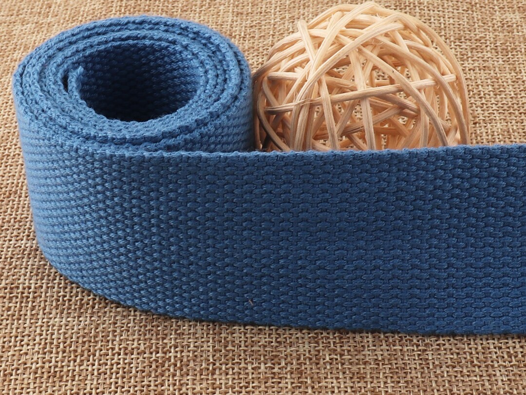 1 1/2" Cotton Webbing,solid Blue Webbing Key Fob Soft Webbing Keychain ...