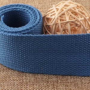1 1/2" Cotton Webbing,solid Blue Webbing Key Fob Soft Webbing Keychain ...